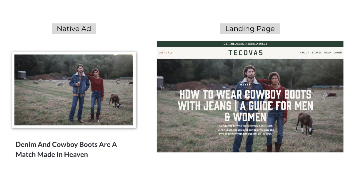7 great native ad and landing page combos